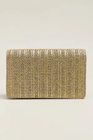 LISI LERCH Raffia Snaffle Clutch