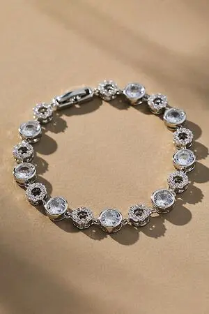 Anthropologie Round Crystal Bracelet Silver