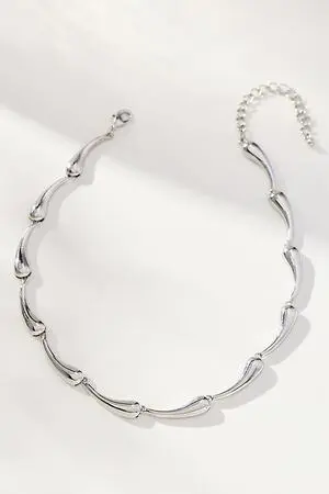 Anthropologie Drippy Bean Necklace - Silver