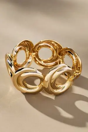 Anthropologie Chunky Metal Shaped Bracelet - Gold Metallic