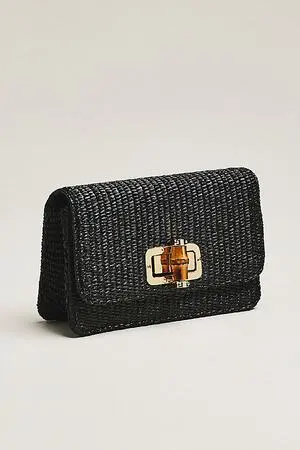 LISI LERCH Lilly Raffia Clutch - Black