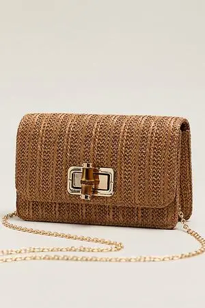 LISI LERCH Raffia Clutch - Tan