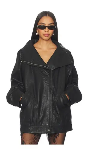 LAMARQUE Ronja Leather Jacket - Black