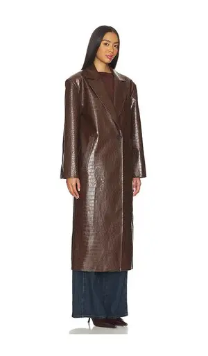 LAMARQUE Ebba Crocodile Embossed Faux Leather Coat