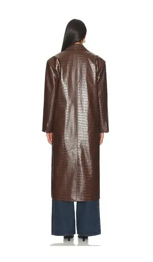 LAMARQUE Ebba Crocodile Embossed Faux Leather Coat