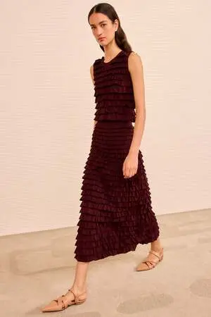 Ulla Johnson Mimi Ruffled Midi Skirt