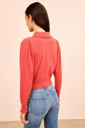 Ulla Johnson Kalila Collared Cardigan - Coral