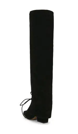 Paris Texas Jane Fold Over Lace Up Boot 100 - Black