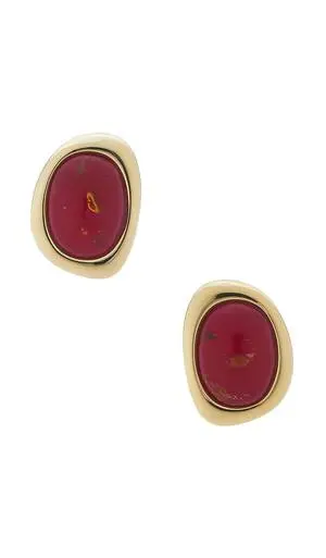 LUV AJ Amber Honey Resin Stud Earrings - Gold