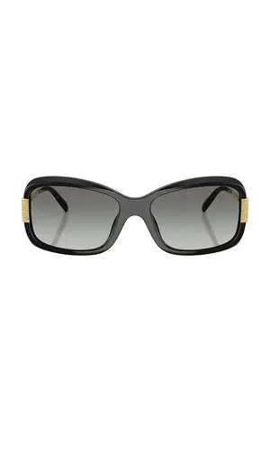 Tory Burch Rectangle Sunglasses - Black & Gold