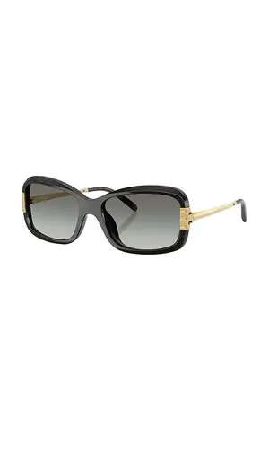Tory Burch Rectangle Sunglasses - Black & Gold