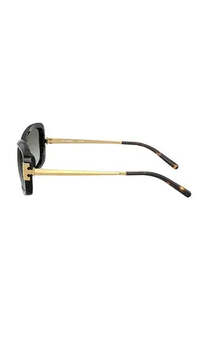 Tory Burch Rectangle Sunglasses - Black & Gold