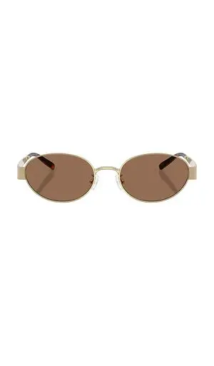 Tory Burch Oval Sunglasses In Metallic - Gold