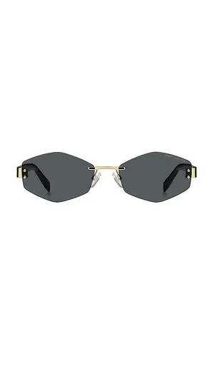 Marc Jacobs Geometric Rimless Sunglasses - Gold  Black  & Grey