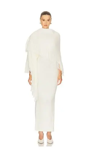 SELMACILEK Fringe Scarf In Cream - Ecru