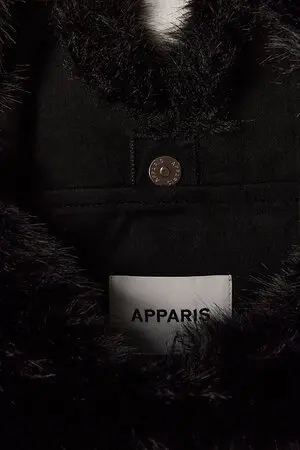 Apparis Maxi Colette Faux Fur Shoulder Bag - Noir