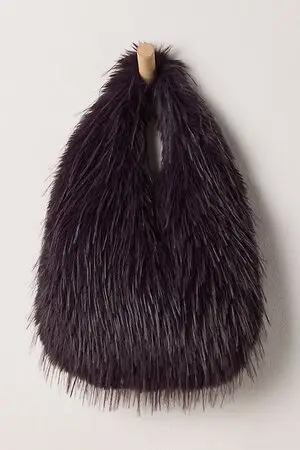 Apparis Colette Fringe Fur Shoulder Bag Midnight
