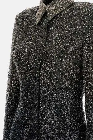 ROTATE BY BIRGER CHRISTENSEN Beaded Polo Shirt