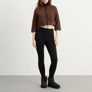 SKIMS Fleece Lounge Shrunken Zip Up Jacket - Cocoa
