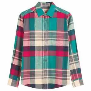 Portuguese Flannel Tintor Flannel Check Shirt Green/red/navy