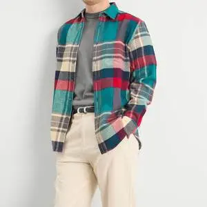 Portuguese Flannel Tintor Flannel Check Shirt - Green/red/navy