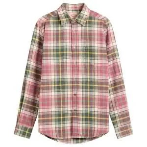 Portuguese Flannel Alpi Check Flannel Shirt Red/green/cream