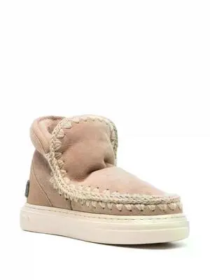 Mou Crochet Stitch-trim Boots