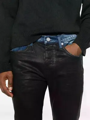 PURPLE BRAND Coated Raw Hem Denim - Black