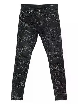 PURPLE BRAND Embellished Distressed Denim