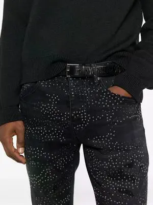 PURPLE BRAND Embellished Distressed Denim