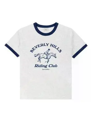SPORTY & RICH Graphic Ringer T-shirt - Neutrals