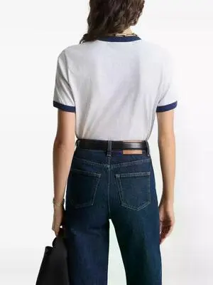 SPORTY & RICH Graphic Ringer T-shirt - Neutrals