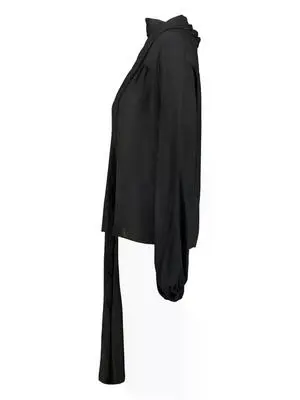 DRHOPE Scarf Collar Long-sleeve Blouse