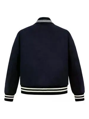 SPORTY & RICH Striped Trim Embroidered Jacket
