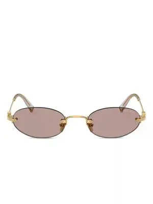 Miu Miu Oval-frame Sunglasses - Gold