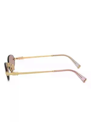 Miu Miu Oval-frame Sunglasses - Gold