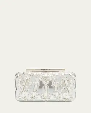 Alexander McQueen T-bar Crystal-embroidered Clutch