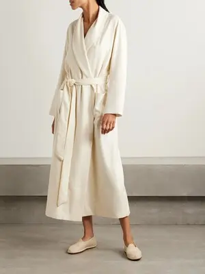 Olivia Von Halle Logan Cashmere Robe - Off-white