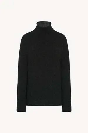 THE ROW Mariam Turtleneck In Cashmere - Charcoal Melange