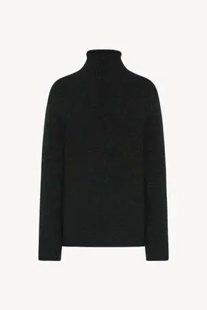 THE ROW Mariam Turtleneck In Cashmere - Charcoal Melange