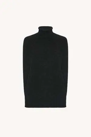 THE ROW Meo Turtleneck In Cashmere - Charcoal Melange