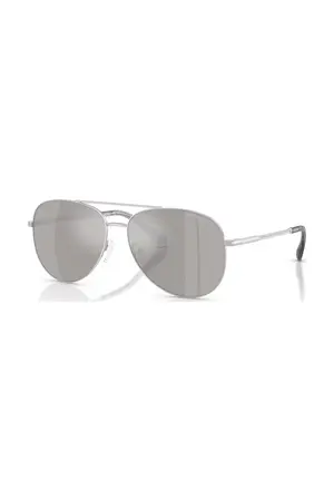 Michael Kors Pilot Sunglasses With Mirrored Lens - Metallic
