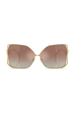 Versace Semi-rim Square Sunglasses - Metallic