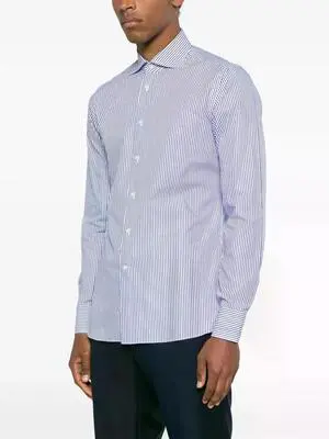 BORRIELLO NAPOLI Striped Button Shirt - Blue