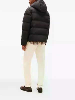Tommy Hilfiger Hooded Logo-patch Padded Jacket - Black