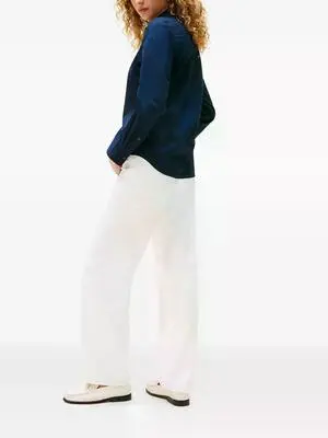 Tommy Hilfiger Buttoned Long Sleeve Blouse - Blue