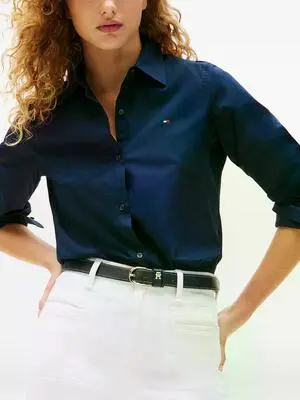 Tommy Hilfiger Buttoned Long Sleeve Blouse - Blue