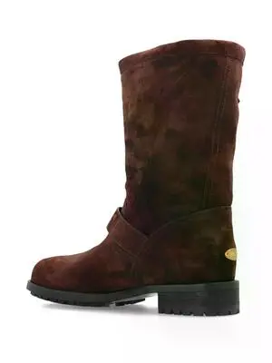 JIMMY CHOO Buckle Mid Biker Boots - Brown
