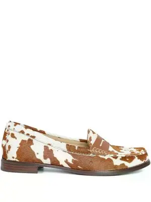 STUDIO CHOFAKIAN Choux Animal-print Loafers - White