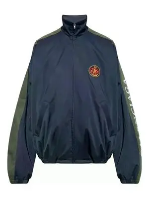 Balenciaga Logo-pach Bomber Jacket - Blue
